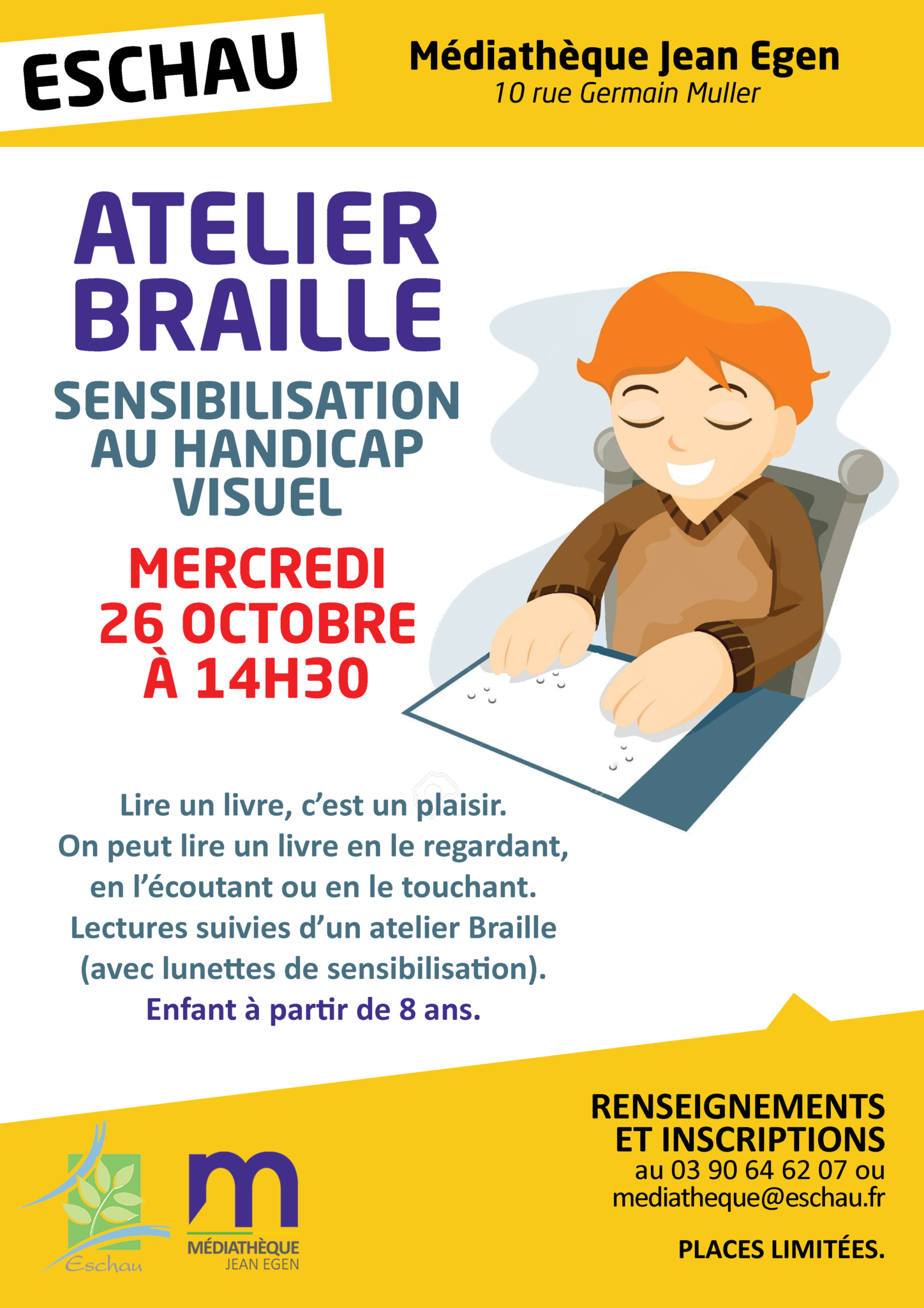 Atelier braille, sensibilisation au handicap visuel – Commune d'Eschau